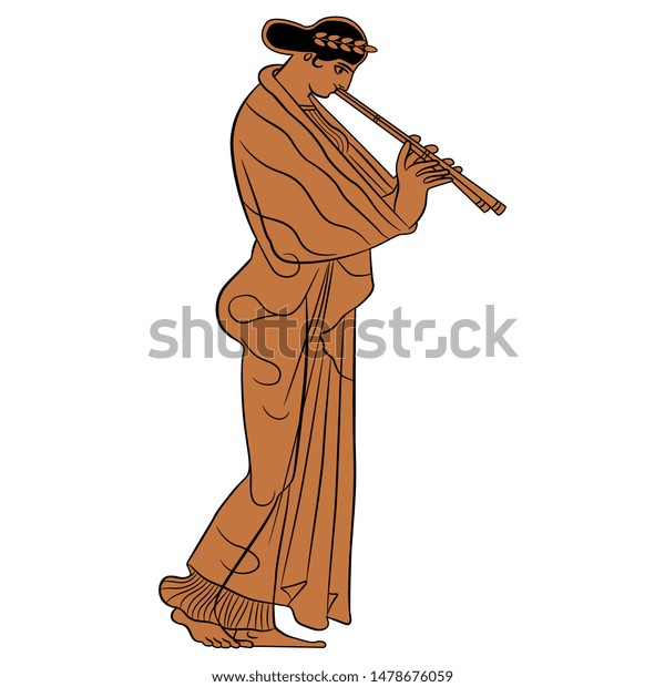 Isolated Vector Illustration Silhouette Ancient Greek Stock Vector ...