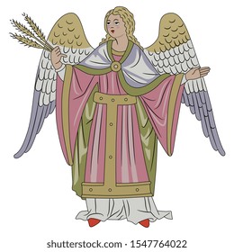 Ancient Greek Angel Winged Goddess Vase Stock Vector (Royalty Free ...