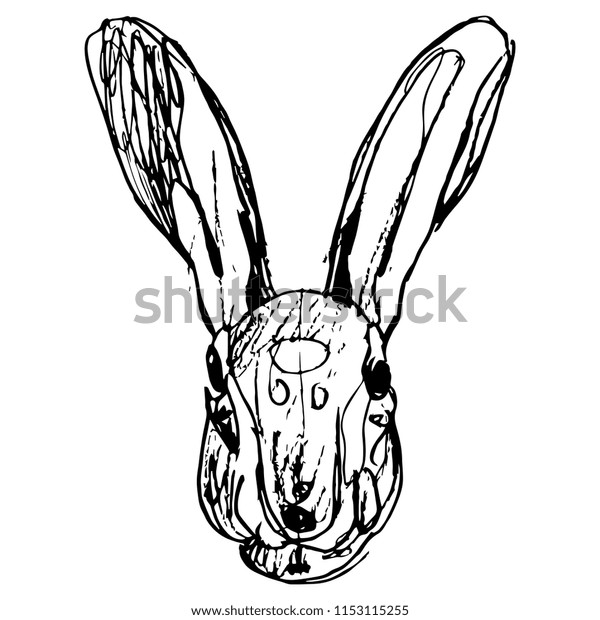 Isolated Vector Illustration Stylized Head Hare Stock Vector (Royalty ...