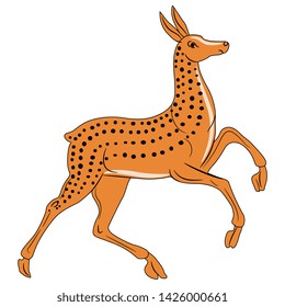 Isolated Vector Illustration Stylized Running Deer Stock Vector ...