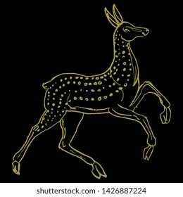 Isolated Vector Illustration Stylized Running Deer Stock Vector ...