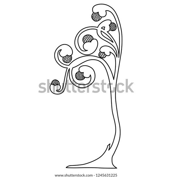 Isolated Vector Illustration Stylized Tree Branch Stock Vector (Royalty ...