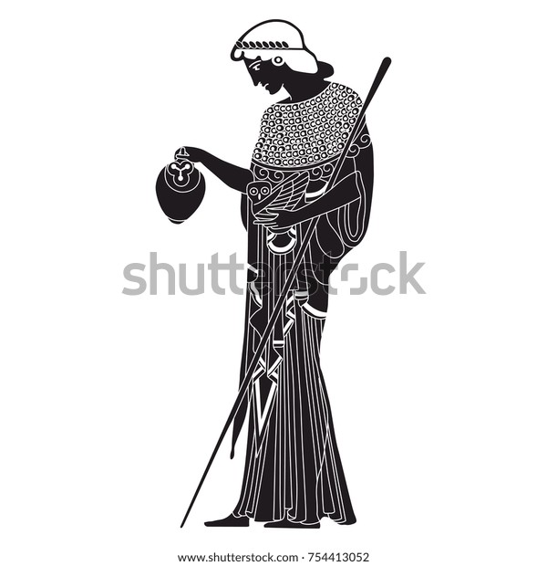 Isolated Vector Silhouette Ancient Greek Goddess Stock Vector (Royalty ...