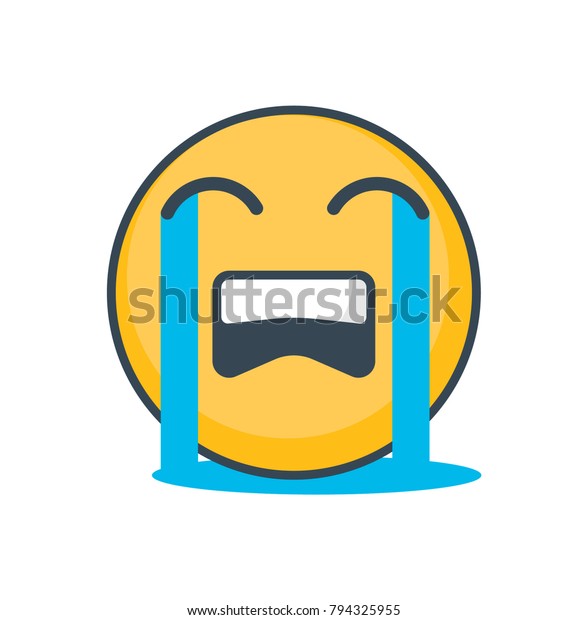 Isolated Weeping Emoticon Stock Vector (Royalty Free) 794325955 ...