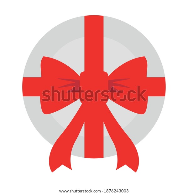 Isolated White Christmas Gift Icon Ribbon Stock Vector (Royalty Free ...