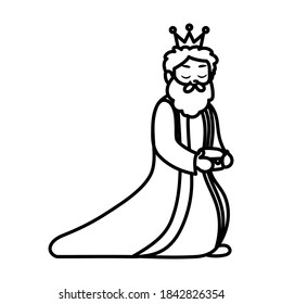Isolated Wise Man Icon Nativity Characters Stock Vector (Royalty Free ...