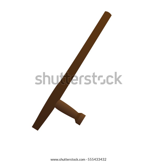 Isolated Wooden Baton On White Background Stock Vector (Royalty Free ...