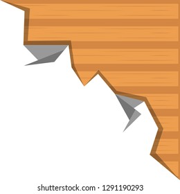 Isolated Wooden Wall Cracked Vector Illustration Stock Vector (Royalty ...