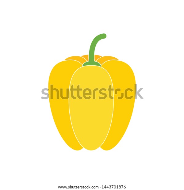 Isolated Yellow Pepper Icon Sticker Pepper Stock Vector (Royalty Free ...