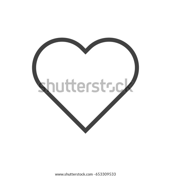Isolted Heart Outline Symbol On Clean Stock Vector (Royalty Free ...