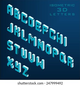 Isometric 3d Blue Letters Stock Vector (Royalty Free) 247999492 ...