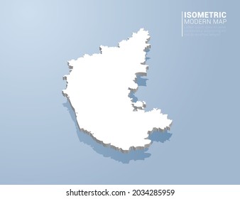 Isometric 3d Map Karnataka Stylized Vector: стоковая векторная графика ...