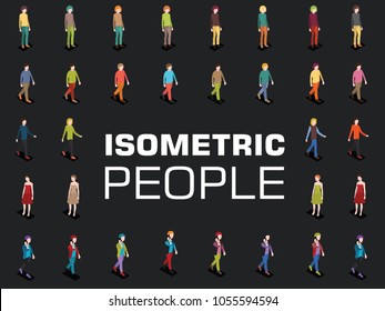 Isometric 3d People Stock Vector (Royalty Free) 1055594594 | Shutterstock