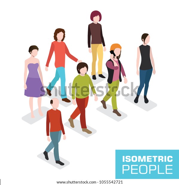 Isometric 3d People Stock Vector (Royalty Free) 1055542721 | Shutterstock