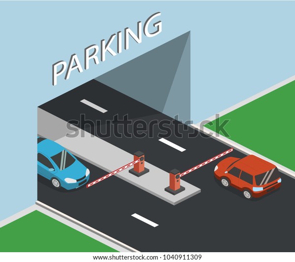 Isometric 3d Vector Illustration Entrance Exit Stock Vector (Royalty ...