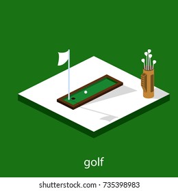 Isometric 3d Vector Illustration Golf Course Stock Vector (Royalty Free ...