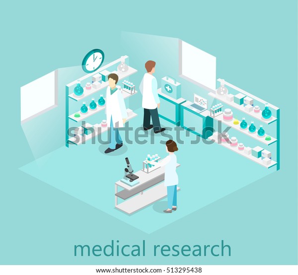 Isometric 3d Vector Interior Science Laboratory Stock Vector (Royalty ...