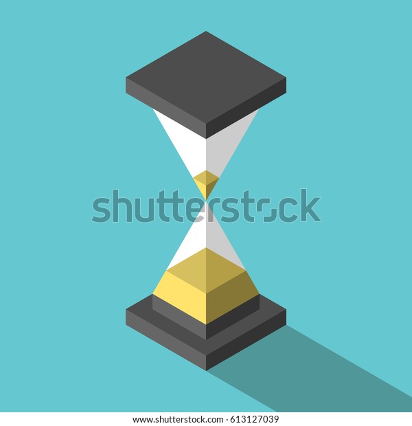 Isometric Abstract Simple Hourglass Yellow Sand Stock Vector (Royalty ...