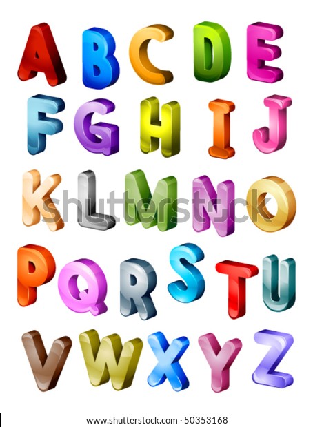 Isometric Alphabet Vector Stock Vector (Royalty Free) 50353168
