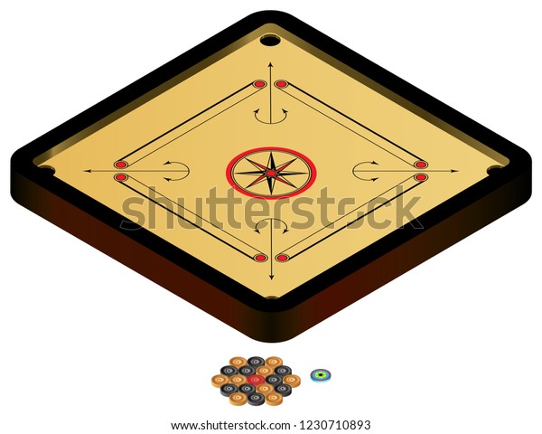 Isometric Angle Carrom Board Coins Vector Stock Vector (Royalty Free ...