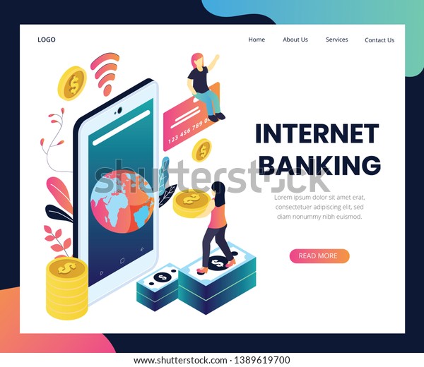 Isometric Artwork Concept Internet Banking Where Stock Vector (Royalty ... Isometric Artwork Concept Internet Banking Where Stock Vector (Royalty ...