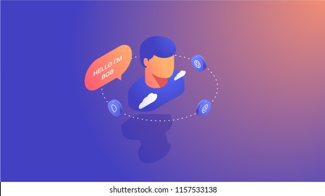 Isometric Augmented Reality Profile Concept Profession Stock Vector ...