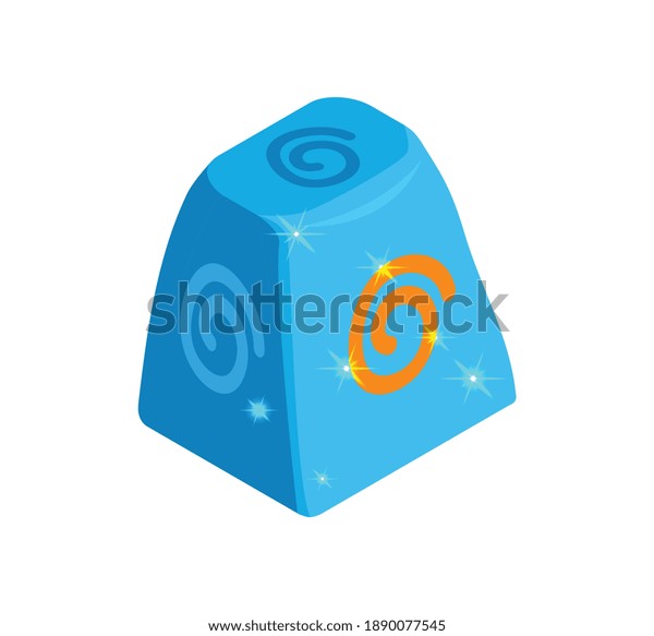 Isometric Blue Rune Stone Game Interface Stock Vector (Royalty Free ...