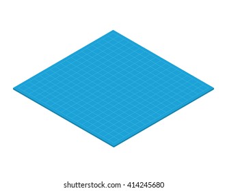 Isometric Blueprint Vector Illustration Stock Vector (Royalty Free ...