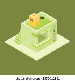 Isometric Building Illustration Stock Vector (Royalty Free) 1358012132 ...