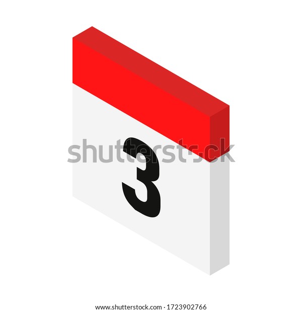 Isometric Calendar Icon Date 3 Day Stock Vector (Royalty Free ...