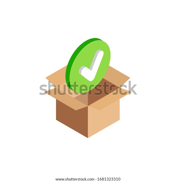 Isometric Checkmark Symbol 3d Yes Icon Stock Vector (Royalty Free ...