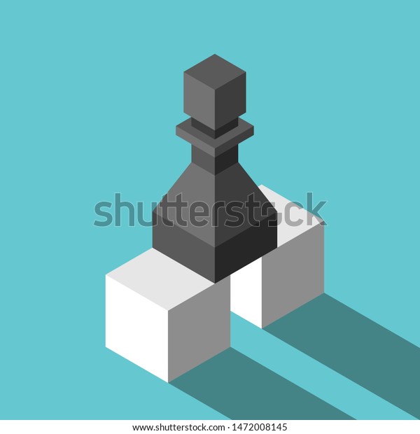Isometric Chess Pawn Standing On Two Stock Vector (Royalty Free ...