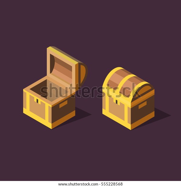 Isometric Chest Vector Illustration Open Closed Stock Vector (Royalty ... Isometric Chest Vector Illustration Open Closed Stock Vector (Royalty ...