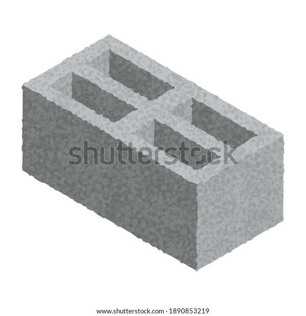 Isometric Cinder Block Isolated On White Stock Vector (Royalty Free) 1890853219 | Shutterstock