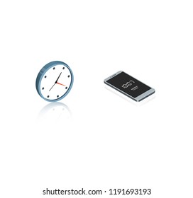 Isometric Clock Electronic Clock Isometria Smartphone Stock Vector ...