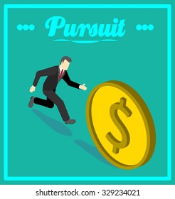 Employee Chasing Money Cartoon Stock Vector (Royalty Free) 401368600