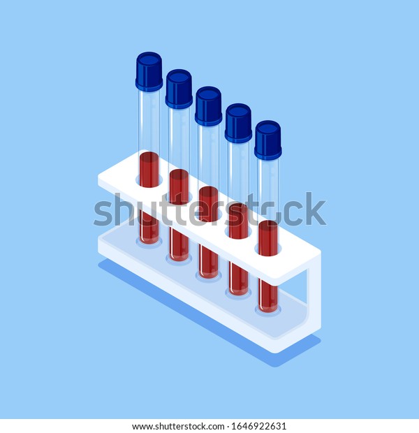 Isometric Concept Test Tube Blood Analysis Stock Vector (Royalty Free ...