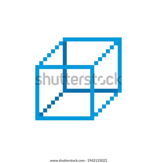 Isometric Cube Blue Cuboid Mathematics Geometric Stock Vector (Royalty ...