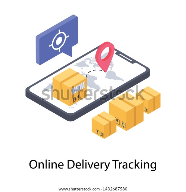 Isometric Design Delivery Tracking Icon Stock Vector (Royalty Free ...
