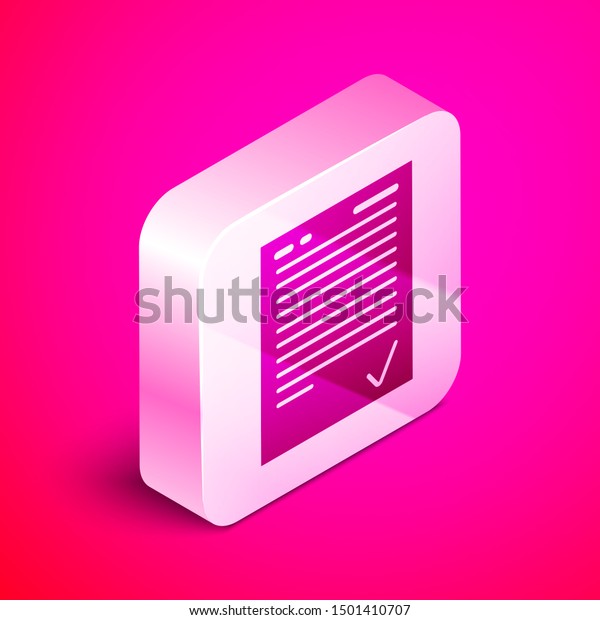 Isometric Exam Sheet Check Mark Icon Stock Vector (Royalty Free ...