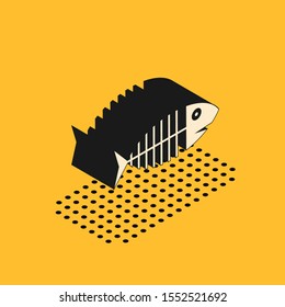 Isometric Fish Skeleton Icon Isolated On Stock Vector (Royalty Free ...