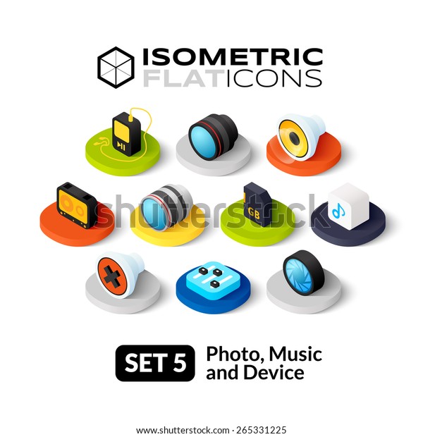 Isometric Flat Icons 3d Pictograms Vector Stock Vector (Royalty Free ...