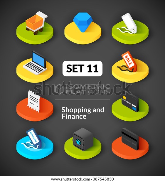 Isometric Flat Icons 3d Pictograms Vector Stock Vector (Royalty Free ...