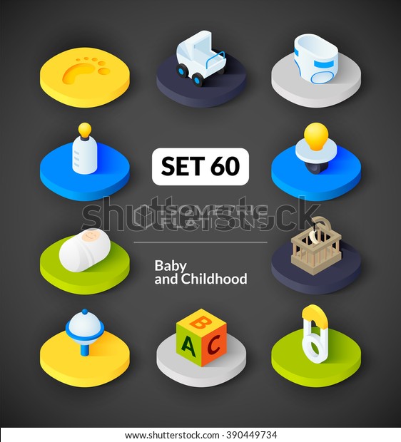 Isometric Flat Icons 3d Pictograms Vector Stock Vector (Royalty Free ...