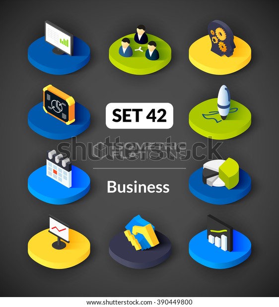Isometric Flat Icons 3d Pictograms Vector Stock Vector (Royalty Free ...