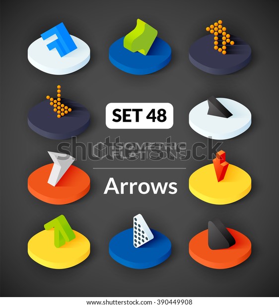 Isometric Flat Icons 3d Pictograms Vector Stock Vector (Royalty Free ...