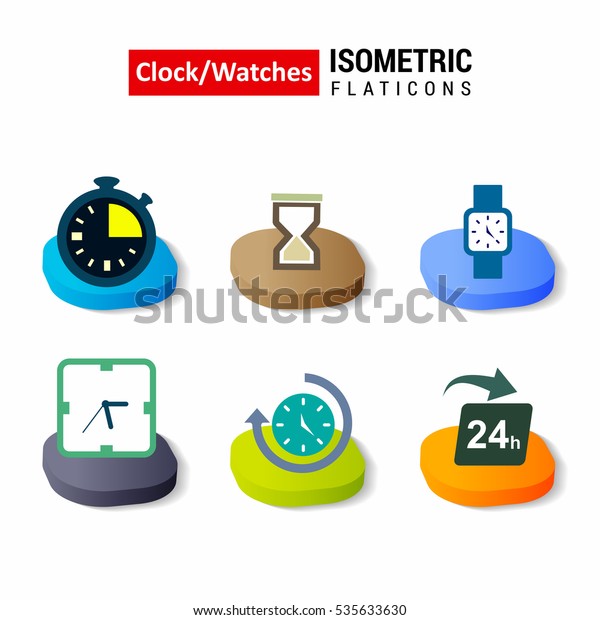 Isometric Flat Icons 3d Pictograms Vector Stock Vector (Royalty Free ...