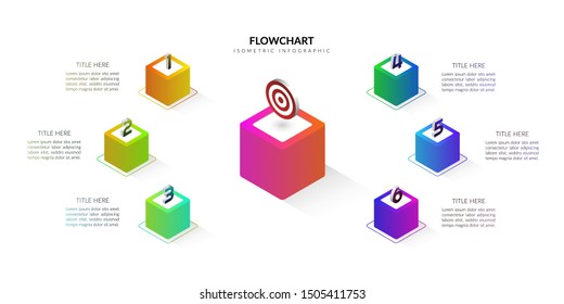 Isometric Flowchart Business Infographic Workflow Steps Stock Vector ...