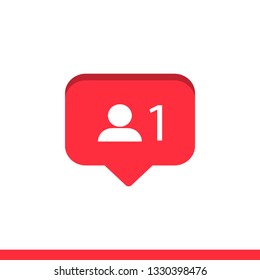 Follower Notification Social Media Icon User Stock Vector (Royalty Free ...