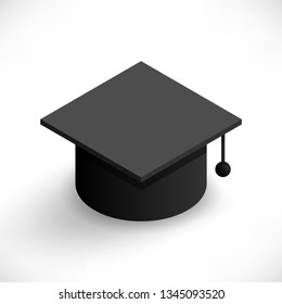 Isometric Graduation Cap Isolated On White Stock Vector (Royalty Free ...